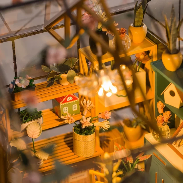 DIY MINI DOLLHOUSE Kit Flower House 3D Puzzle Model with Furniture Gift ...