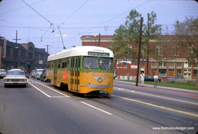 LAMTA LOS ANGELES PCC Straßenbahn #3094 1963 35mm Original Kodachrome ...