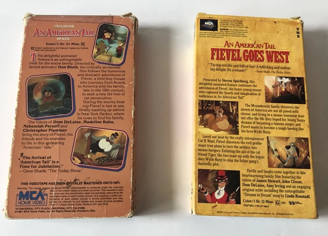 AN AMERICAN TALE & Fievel Goes West VHS Lot of 2 Tapes Steven Spielberg ...