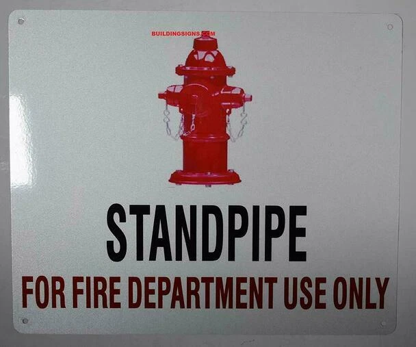 STANDPIPE FOR FIRE Department USE ONLY Sign with Image, Engineer £13.27 ...