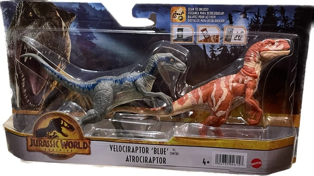 JURASSIC WORLD DOMINION Velociraptor Blue vs Atrociraptor 2 Pack Dino ...