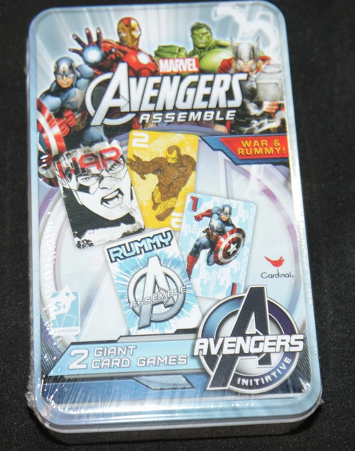 MARVEL AVENGERS ASSEMBLE Géant Carte Jeux Boite Set War & Rummy EUR 10 ...