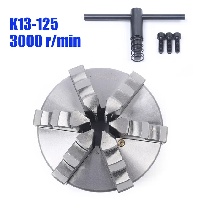 6 Jaw 5 Inch Lathe Chuck Self Centering Hardened Chuck 125mm K13 125