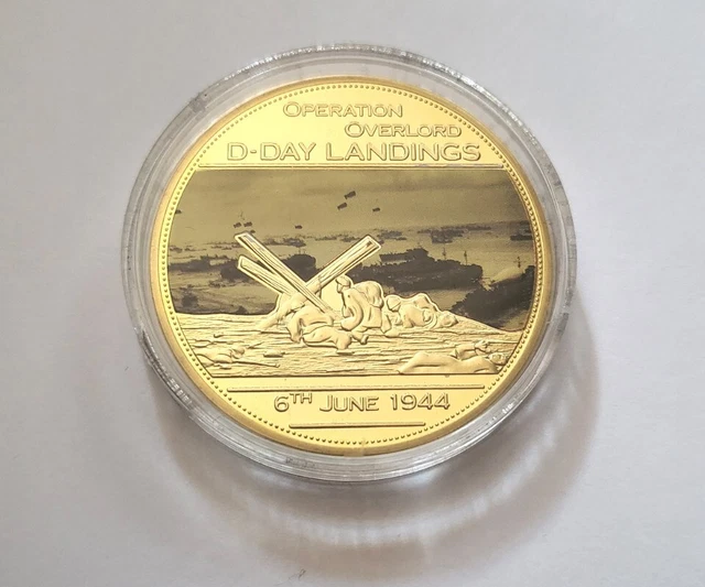 2014 D-DAY OPERATION Overlord Gold Plated Coin with COA 75th ...