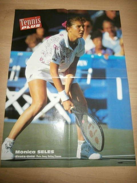 MONICA SELES + MICHAEL CHANG, COLLECTOR, RARE, VINTAGE POSTER 55 CM x ...