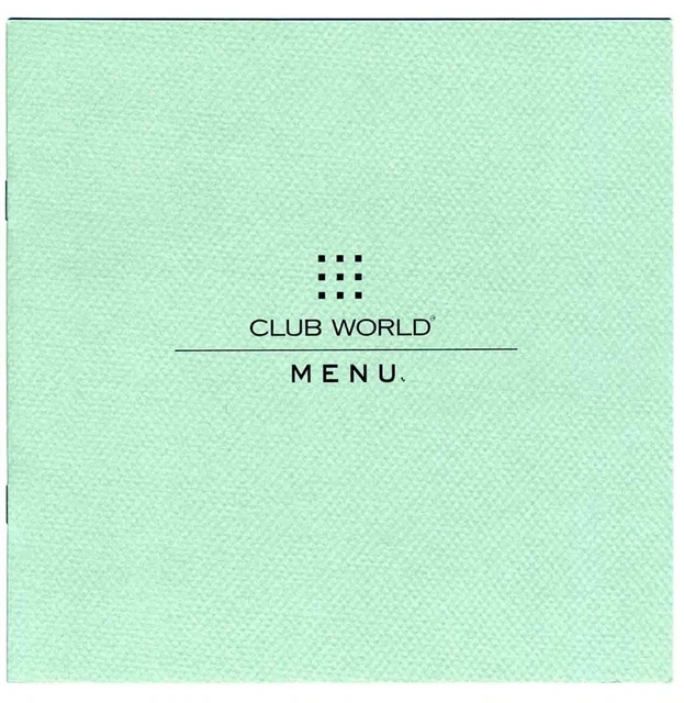 BRITISH AIRWAYS CLUB World Menu Dar Es Salaam to Entebbe to London £23. ...