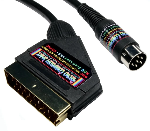 ACORN BBC B Micro, Master & Electron High Quality RGB Scart Lead Video ...
