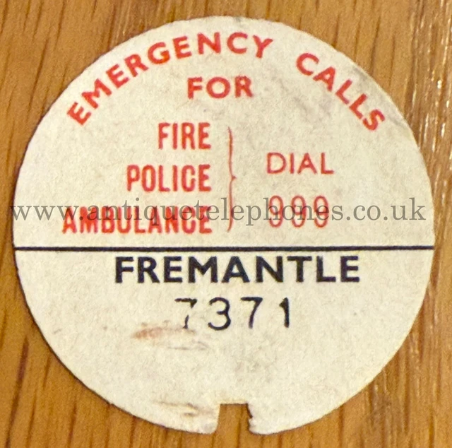 GENUINE GPO TELEPHONE dial label FREMANTLE 7371 DD £6.96 - PicClick UK