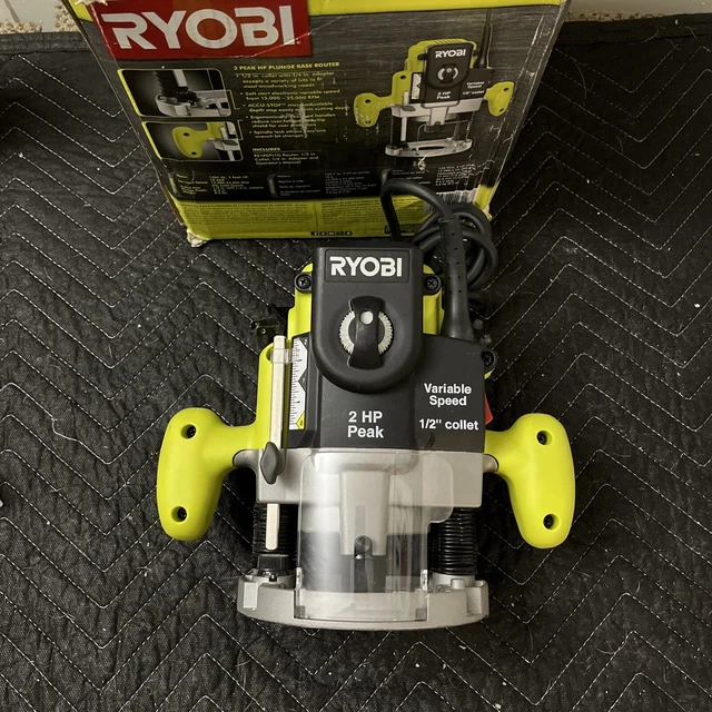 RYOBI 2 PEAK HP EVS Plunge Base Router 120V 10A Corded RE180PL1G OPEN ...