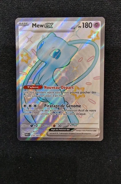 CARTE POKEMON MEW 216/091 EX FA Full Art Shiny EV4.5 PAF FR NEUF EUR 21 ...