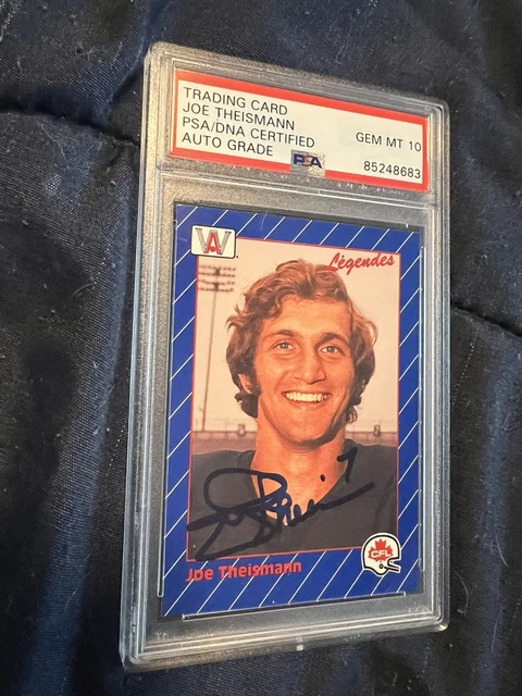 JOE THEISMANN TORONTO Argonauts signé 1991 All World CFL Legends PSA ...