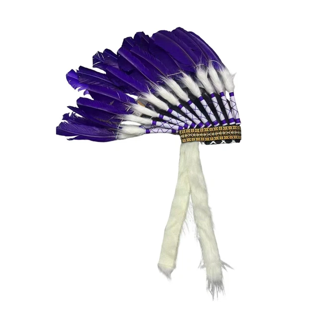 FEATHER HEADDRESS MEN Women Head Accessories Native American Chief Headdress £28.49 - PicClick UK