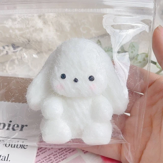 KAWAII FLOCKING BUNNY Taba Squishy Stress Relief Decompression Toy ...