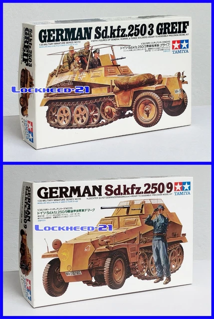 TAMIYA 1/35 35113 German Sd.kfz 250/3 GREIF & 35115 Sd.kfz 250/9 Rare ...