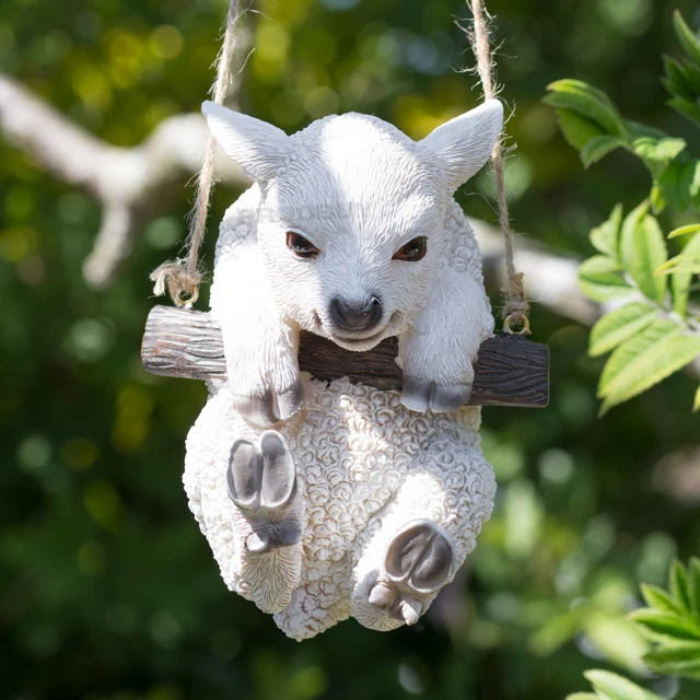 HANGING SHEEP LAMB Ornament Garden Decoration Outdoor Sculpture ...
