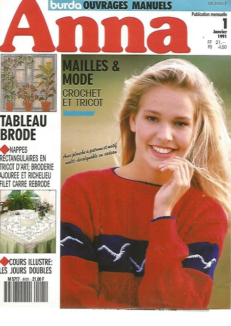 BURDA - ANNA N°01-1991 - Tableau Brode / Nappes Rectangulaire /Les ...