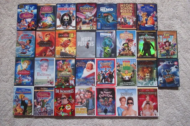 LOT OF 30 DISNEY DVD Movies Aladdin Dumbo The Lion King Peter Pan ...