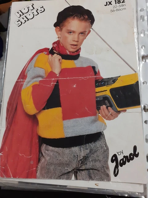 KNITTING PATTERNS - Childs pattern - Geometric sweater DK Used ...