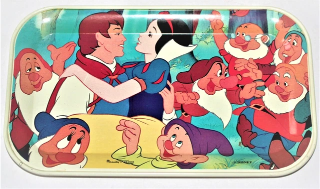 WALT DISNEY SNOW White & Seven Dwarfs small tin metal tray by Massilly ...