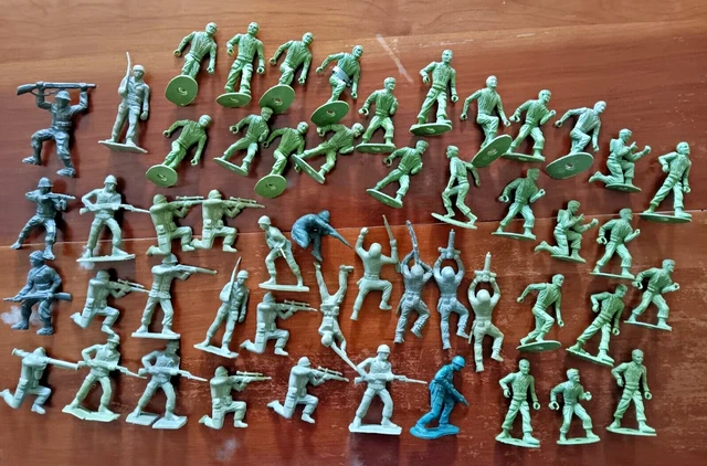 VINTAGE MARX MPC Tim-mee Plastic Army Men Soldiers Figures LOT 51 ...