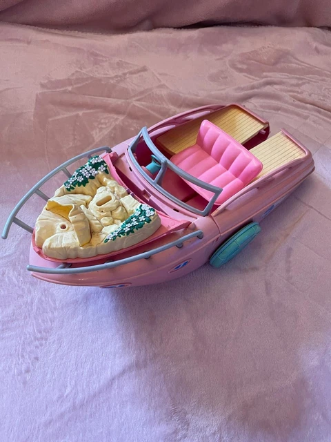 LARGE PINK BARBIE speed boat 44cm long by 18cm wide with opening front ...