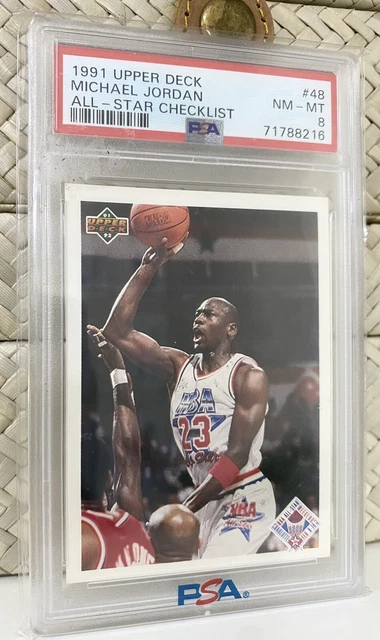 1991 UPPER DECK Michael Jordan #48 All-Star Checklist PSA 8 Bulls EUR ...