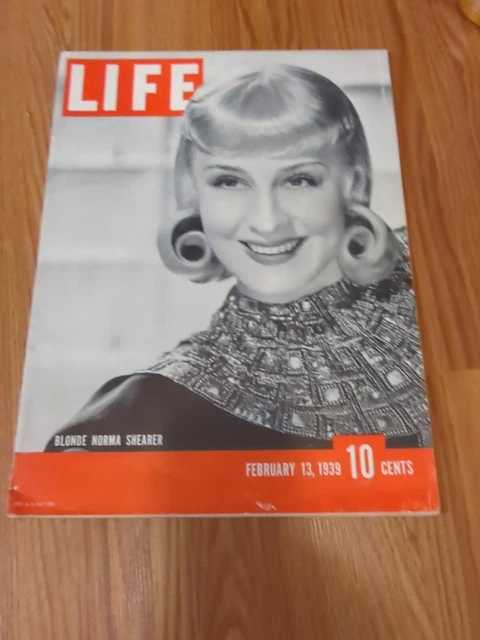 LIFE MAGAZINE FEBRUARY 13th 1939 Blonde Norma Shearer- Great Condition ...