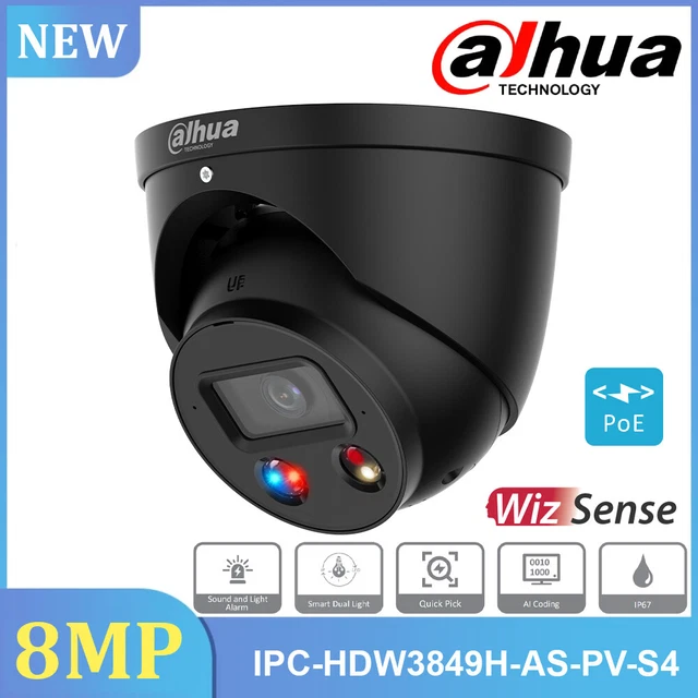 DAHUA 8MP WIZSENSE Color TiOC2.0 IP Camera 2-Way Talk PoE IPC-HDW3849H ...