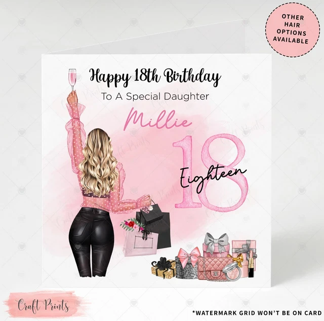8and Personalised Birthday Card 18th 21st 30th Granddaughter Sister