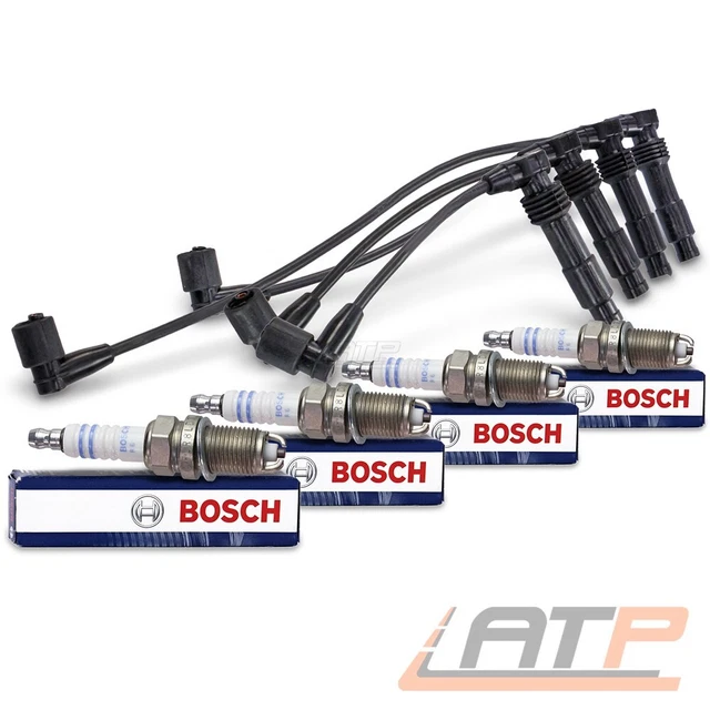 ZÜNDKABELSATZ 4-TEILIG + 4 Bosch Zündkerzen Für Opel Astra F Calibra A ...