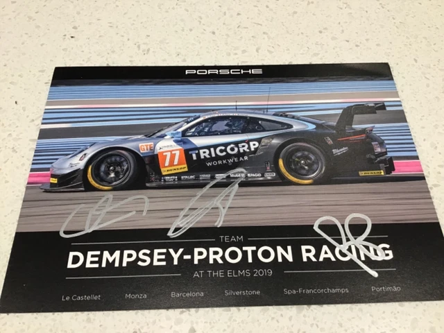 PORSCHE RACING TEAM Drivers Signed Official Poster, Motor Racing Turbo ...