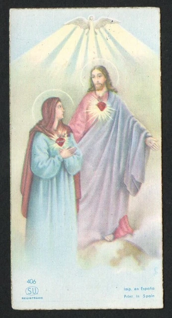 HOLY CARD ANTIQUE del Sagrado Corazon de Jesus santino image pieuse ...