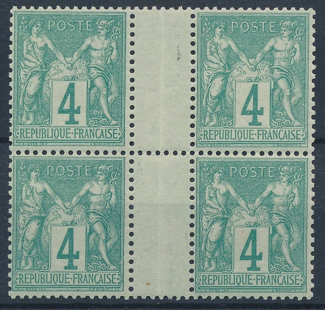 TIMBRE FRANCE 63** bloc de 4 signé brun neuf sans charnière ref KLM 780 ...