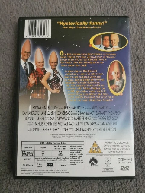 CONEHEADS (DVD, 1993 Film, Dan Aykroyd) £6.99 - PicClick UK