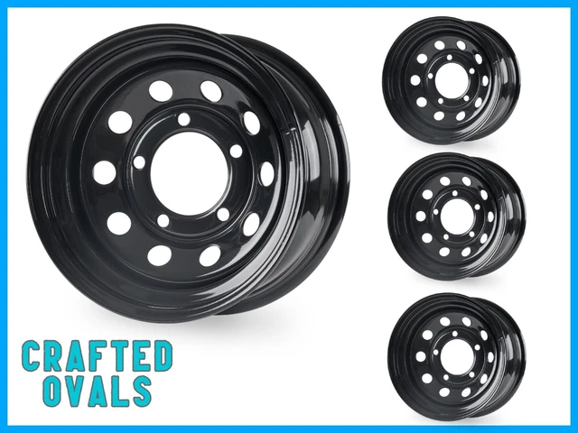 16& X 8 Black Steel Modular Wheels for Land Rover Defender 90 110 130 x ...