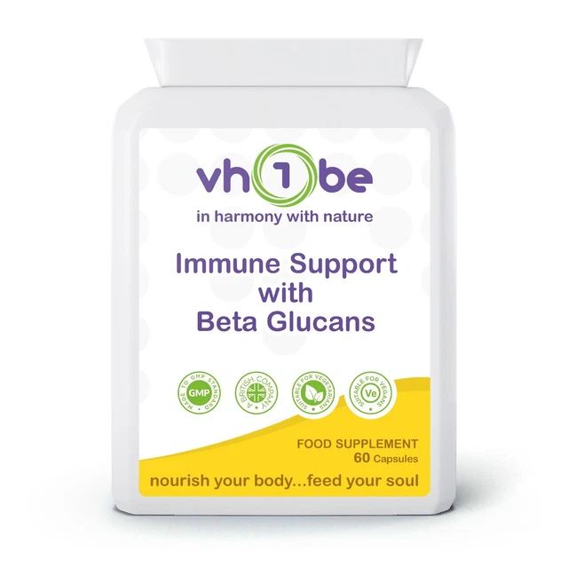 IMMUNE SUPPORT WITH Wellmune® Beta Glucans 60 Capsules Food supplement ...