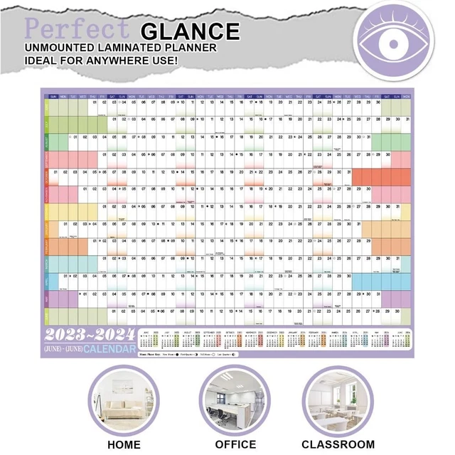 SCHEDULE MID-YEAR CALENDAR 13Months Wall Planner Daily Planner Table ...