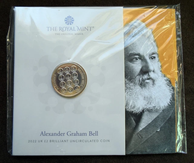 2022 ALEXANDER GRAHAM Bell £2 Two Pound Coin Brilliant Uncirculated ...
