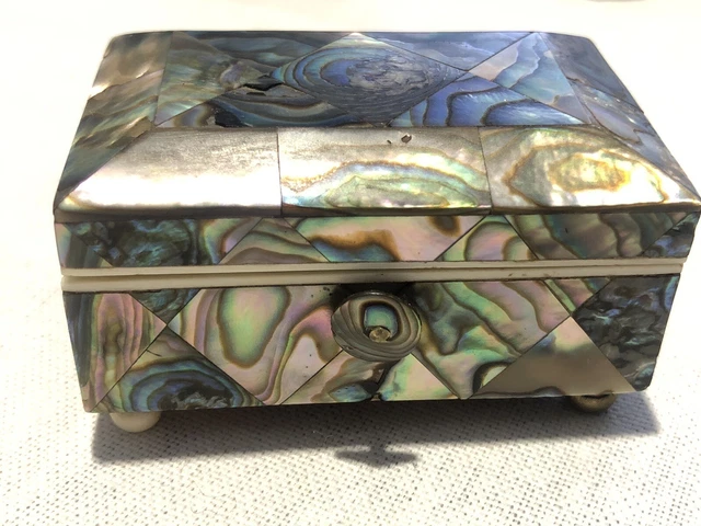 RARE SMALL ABALONE Shell Trinket Box EUR 120,00 - PicClick FR