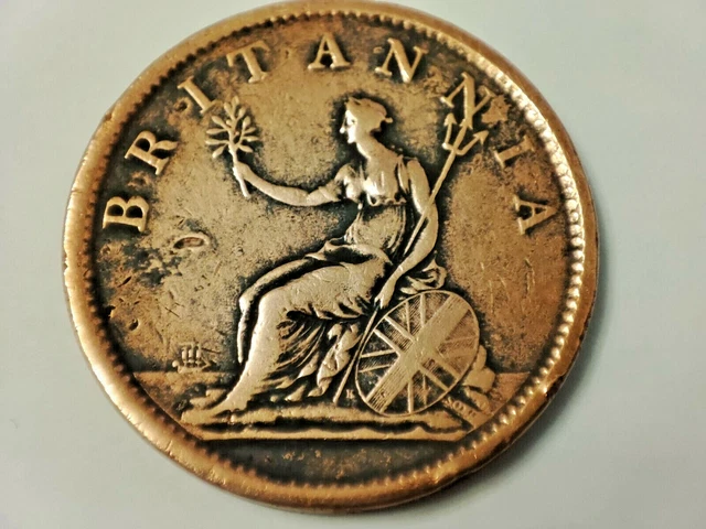 COIN 1806 BRITANNIA Georgius III 3 D G Rex cuivre Half Penny EUR 10,00 ...