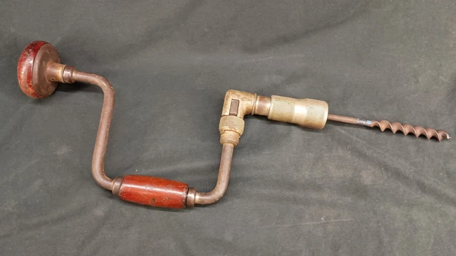 VINTAGE ANTIQUE CRAFTSMAN 10" Ratcheting Brace Bit Drill or Hand Auger ...