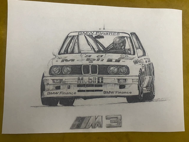 BMW E30 M3 Dtm Touring Car A5 Ink Drawing Print £1.25 - PicClick UK