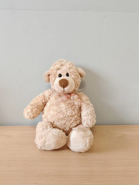 GUND MANNI 15015 Blond Light Brown Unjointed Plush Teddy Bear With Bow ...