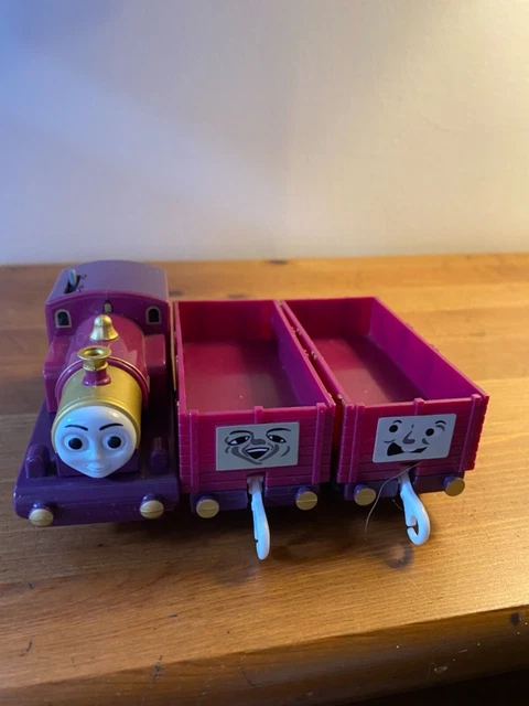 TOMY TRACKMASTER THOMAS the tank engine lady engine and purple trucks £ ...
