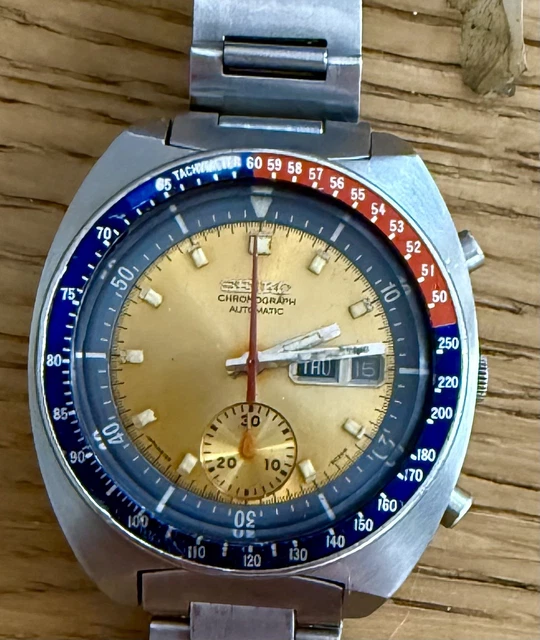 SEIKO 6139-6005 POGUE All Original Yellow Dial, Chronograph Dec 1974 ...