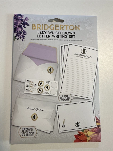 BRIDGERTON LADY WHISTLEDOWN Letter Writing Stationery Set Papers ...