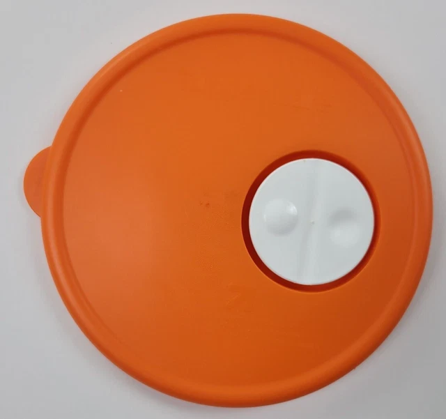 TUPPERWARE REPLACEMENT LID #4153A-3 Orange Rock and Serve Vented Lid £3 ...