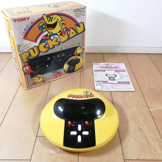 PACMAN TOMY GAME Watch Puck Man Pac Man LCD LSI Vintage Game w/Box ...