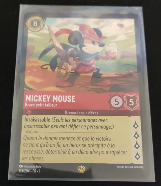 CARTE DISNEY LORCANA Mickey Mouse 115/204 Legendaire Non foil Chapitre ...