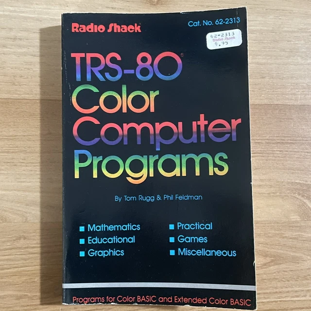 VINTAGE RADIO SHACK TRS-80 Color Computer Programs Book by Tom Rugg 62 ...